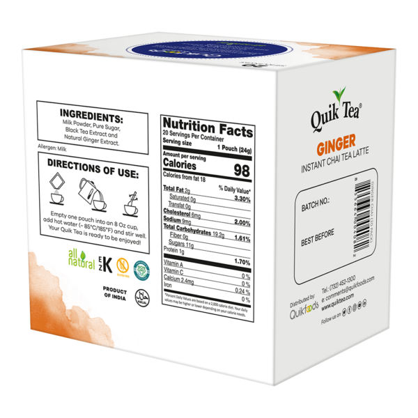 Ginger Chai Tea Latte | Single Serve | QuikTea