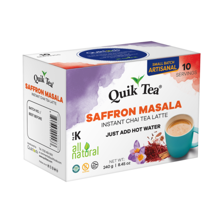 Saffron Masala Chai Tea Latte | Single Serve | QuikTea | Instant Chai